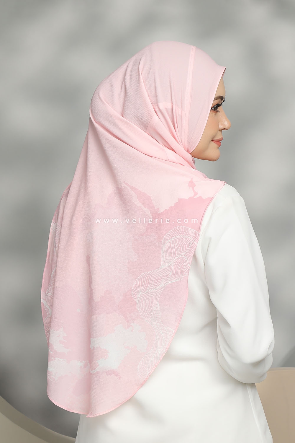 Tudung Instant AILEEN Bloom - AB08 Pastel Pink DEFECT