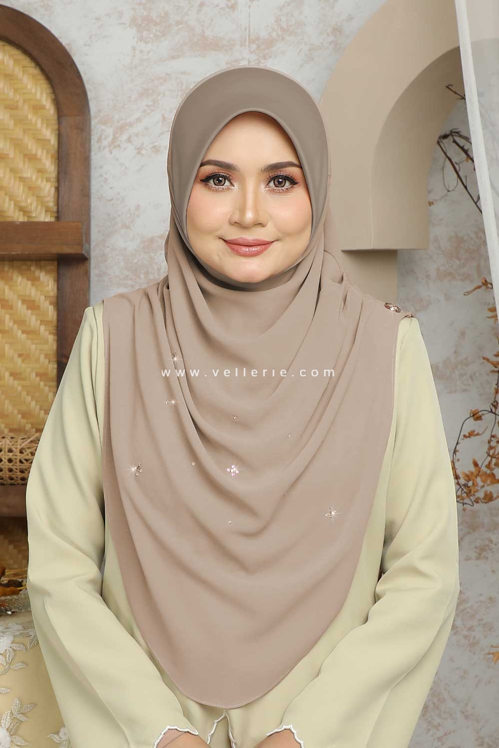 Tudung Sarung Instant Premium Chiffon Aileen Luxe - ALX28B Buttercream ...